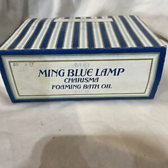 Avon | Bath & Body | Vintage Avon Ming Blue Lamp Charisma Foaming Bath Oil Blue Glass Bottle 97s ...